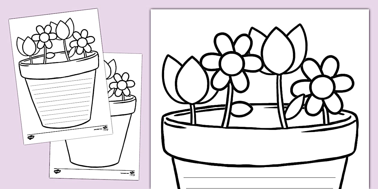 Flowerpot Writing Template (teacher made) - Twinkl