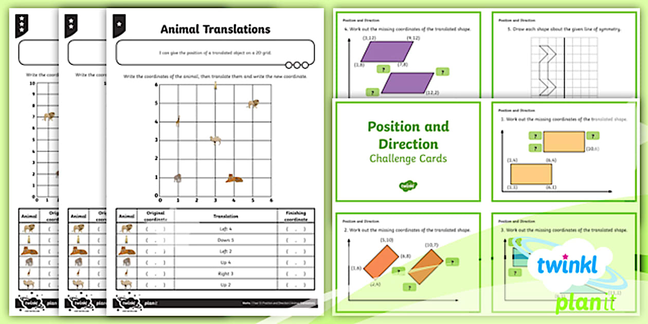 Maths Y5 Geometry Position and Direction Home Learning Activity Pack