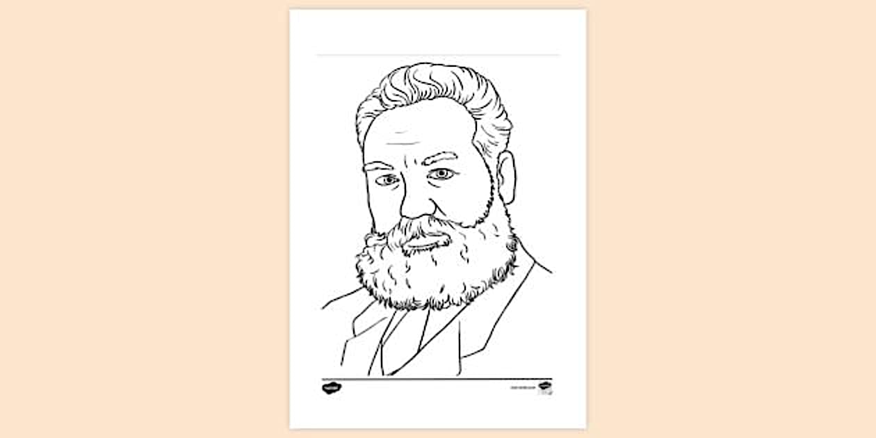 Alexander Graham Bell Colouring Sheet (teacher made)