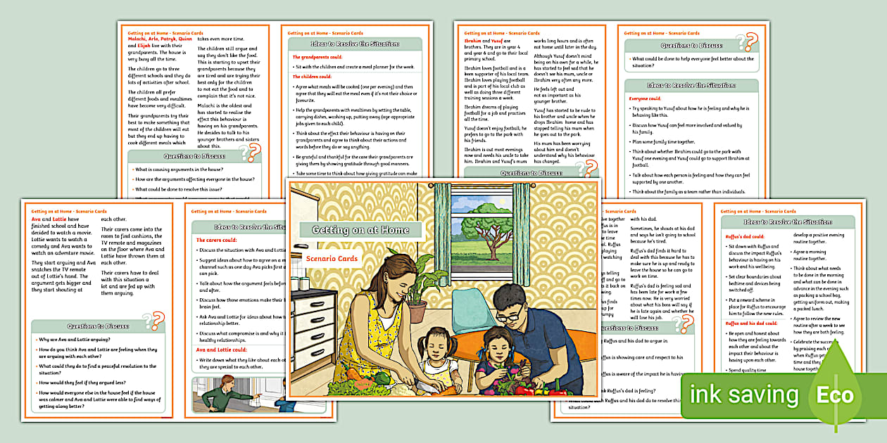 KS2 Getting on at Home Scenario Cards (Teacher-Made)