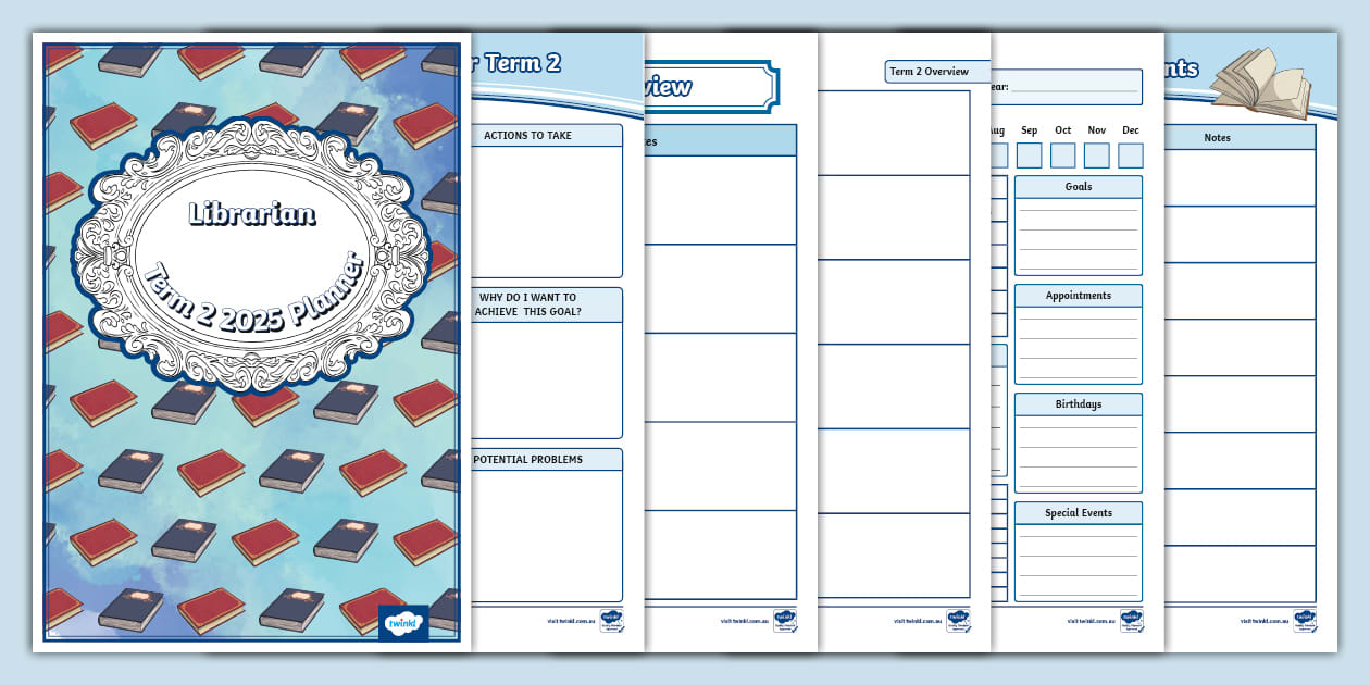 Librarian Term 2 Planner - Twinkl