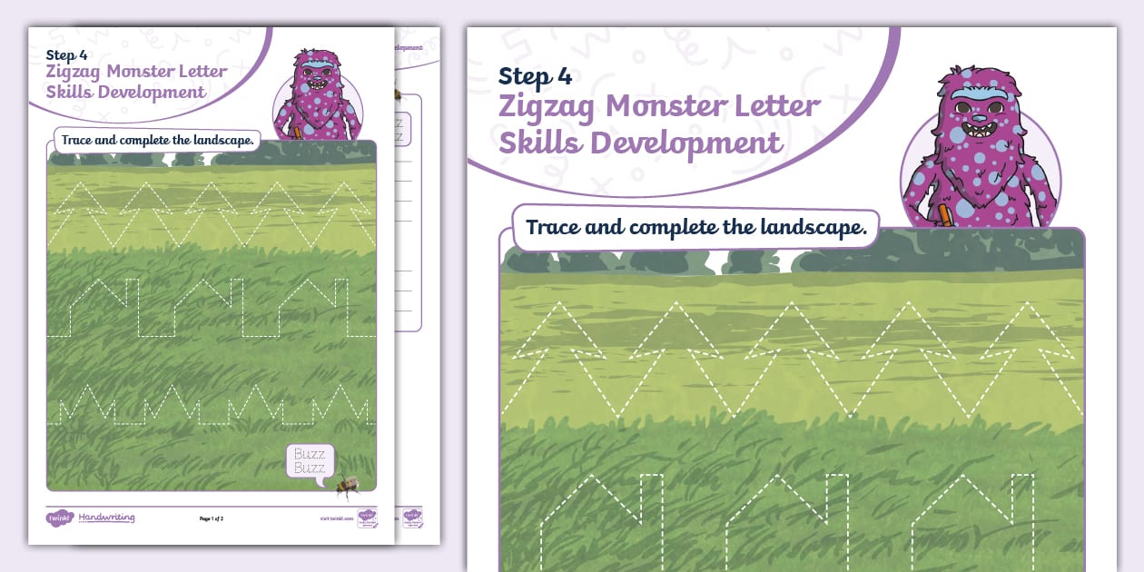 Zigzag Letter Development Step 4 Handwriting Practice