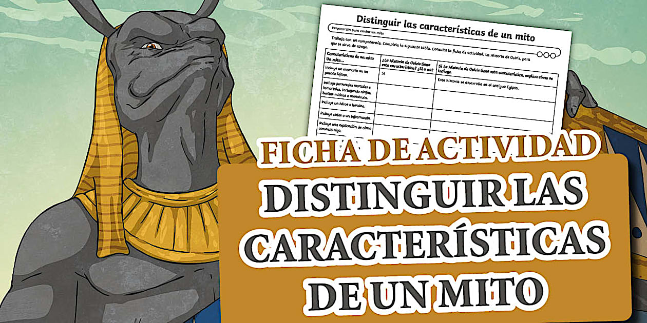 Ficha de actividad: Distinguir las características de un mito