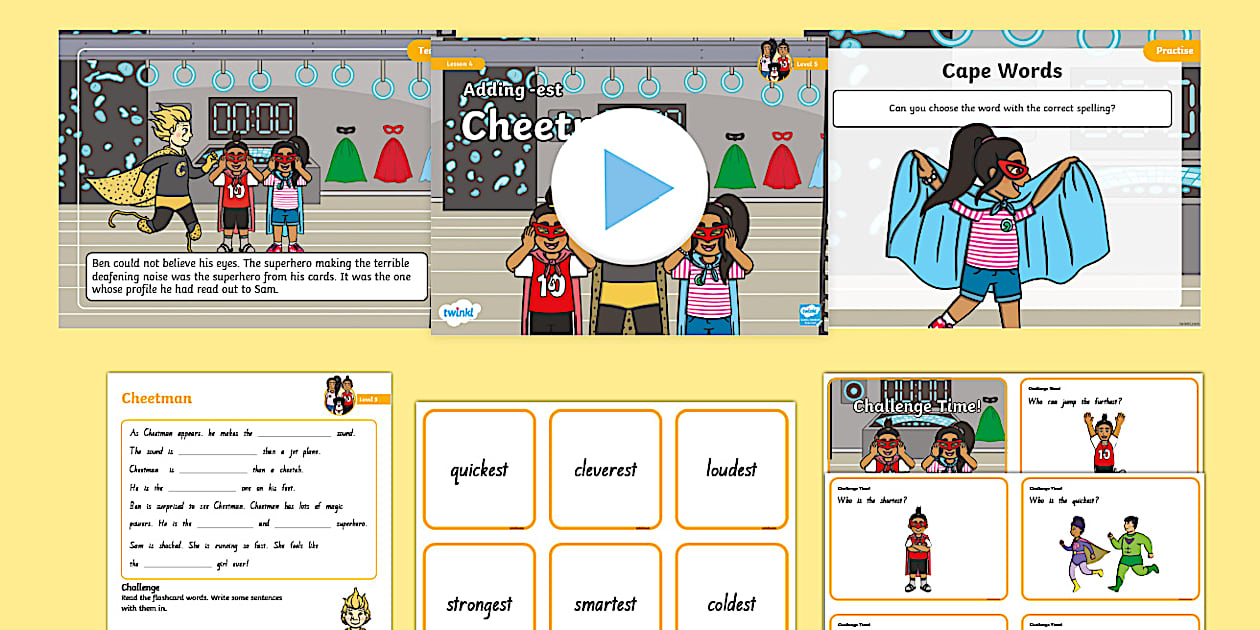 Adding -est Lesson Pack - Level 5 Week 24 Lesson 4 - Twinkl