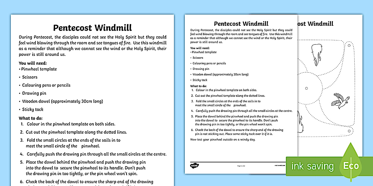 Pentecost Windmill Activity - Twinkl