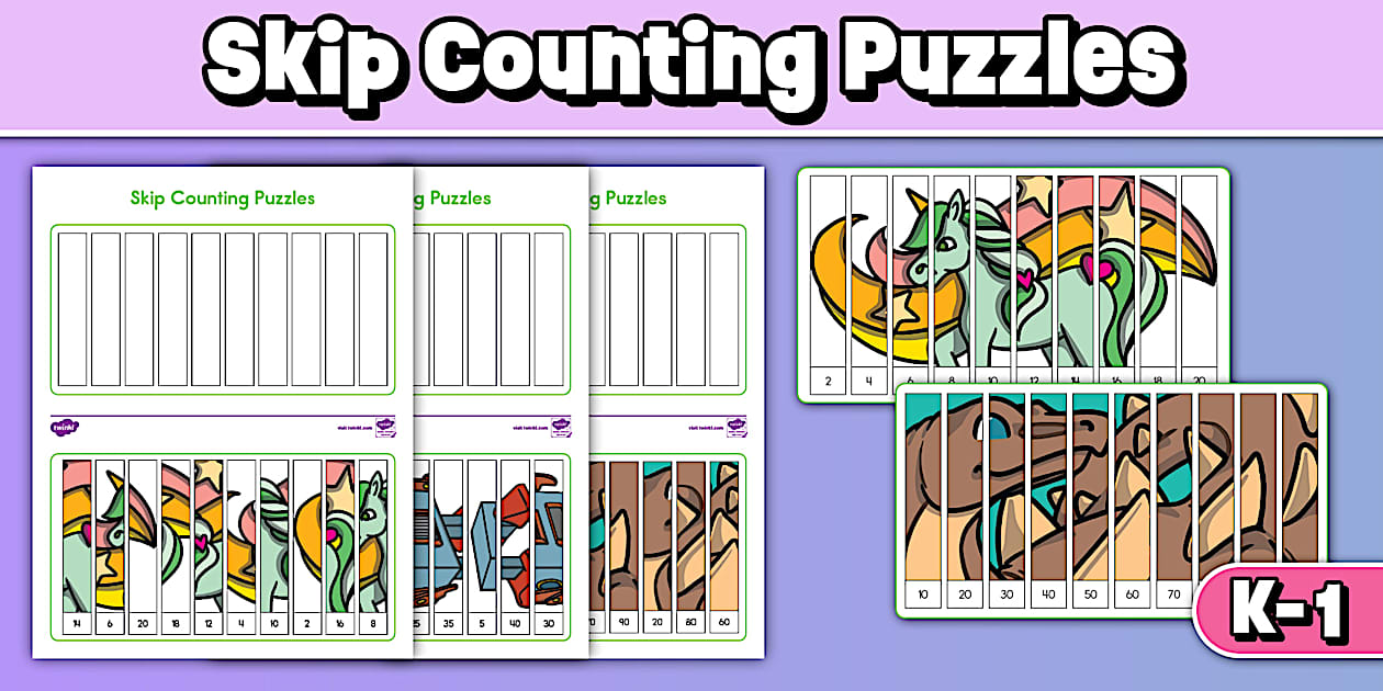 Skip Counting Puzzles for K-1st Grade