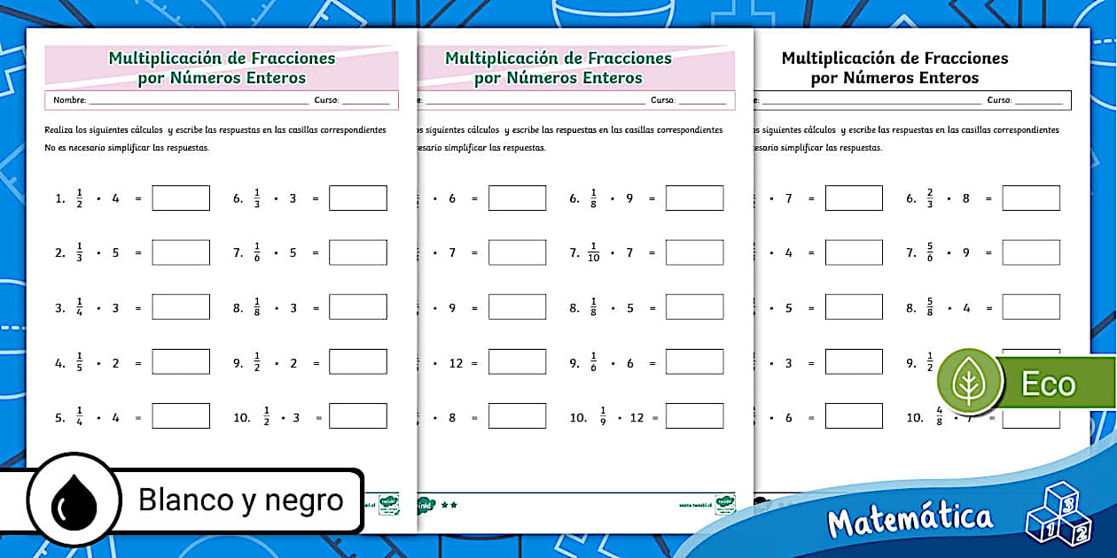 Guía Diferenciada Multiplicación Fracciones Números Enteros