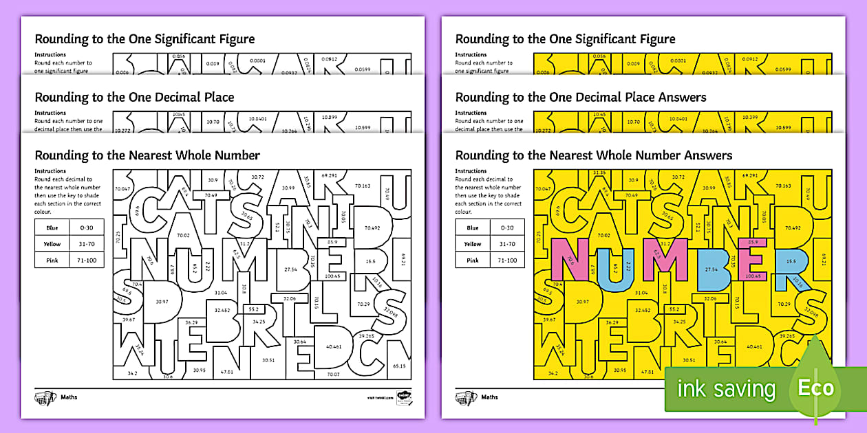 Rounding Differentiated Color by Number (Teacher-Made)