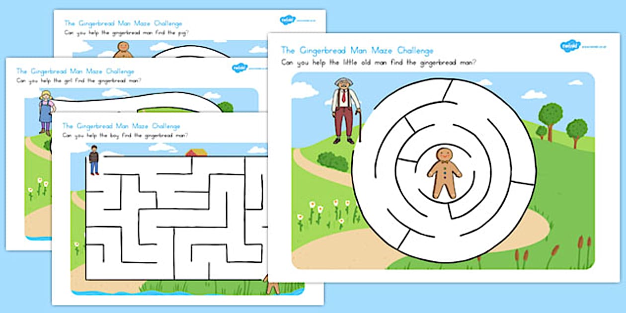 The Gingerbread Man Differentiated Maze Worksheet / Worksheets