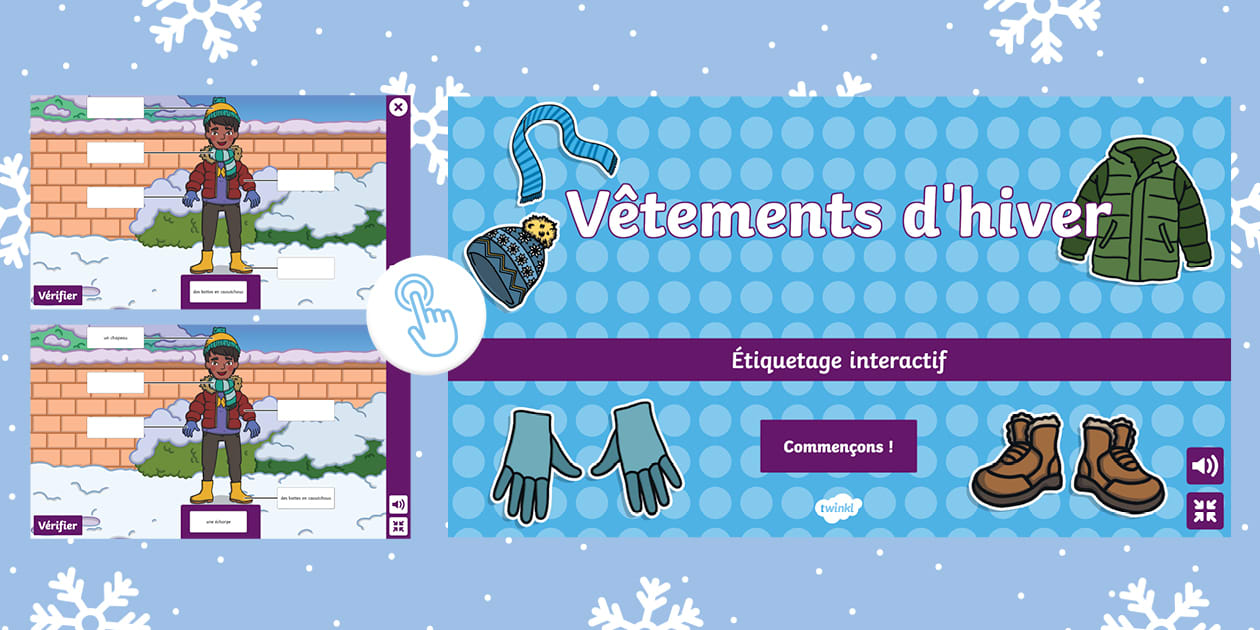 Étiquetage interactif : Vêtements d'hiver (Teacher-Made)