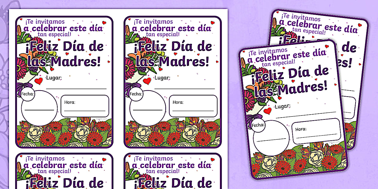 Día de las Madres - invitación (teacher made) - Twinkl