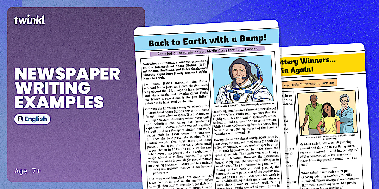 Newspaper Report Examples KS2 - News Report Examples Pack