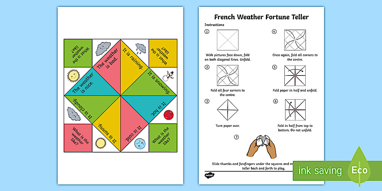 Editable Weather Fortune Teller Activity (teacher made)