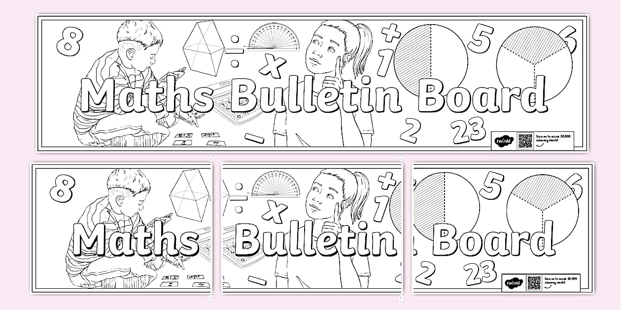 Maths Bulletin Board Colouring Display Banner (Teacher-Made)