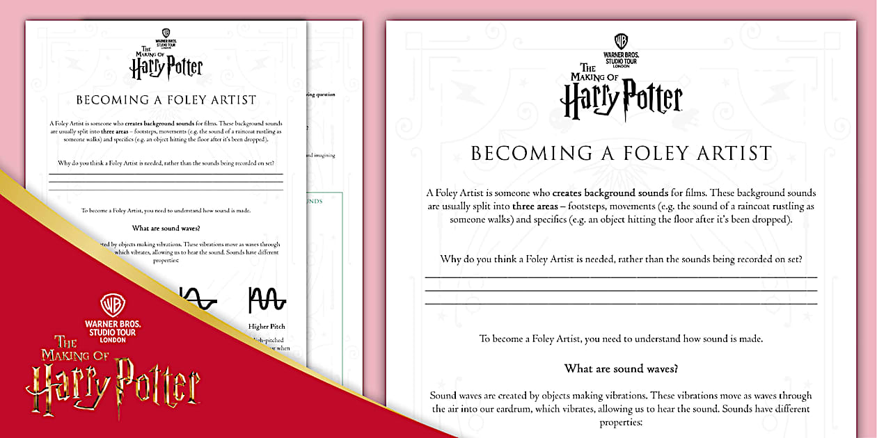 Harry Potter Foley Artist Activity Sheet