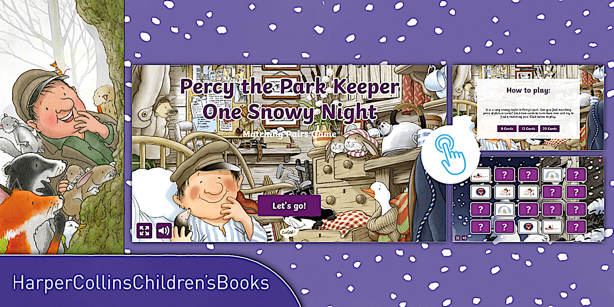 Percy the Park Keeper One Snowy Night Interactive Pairs Game