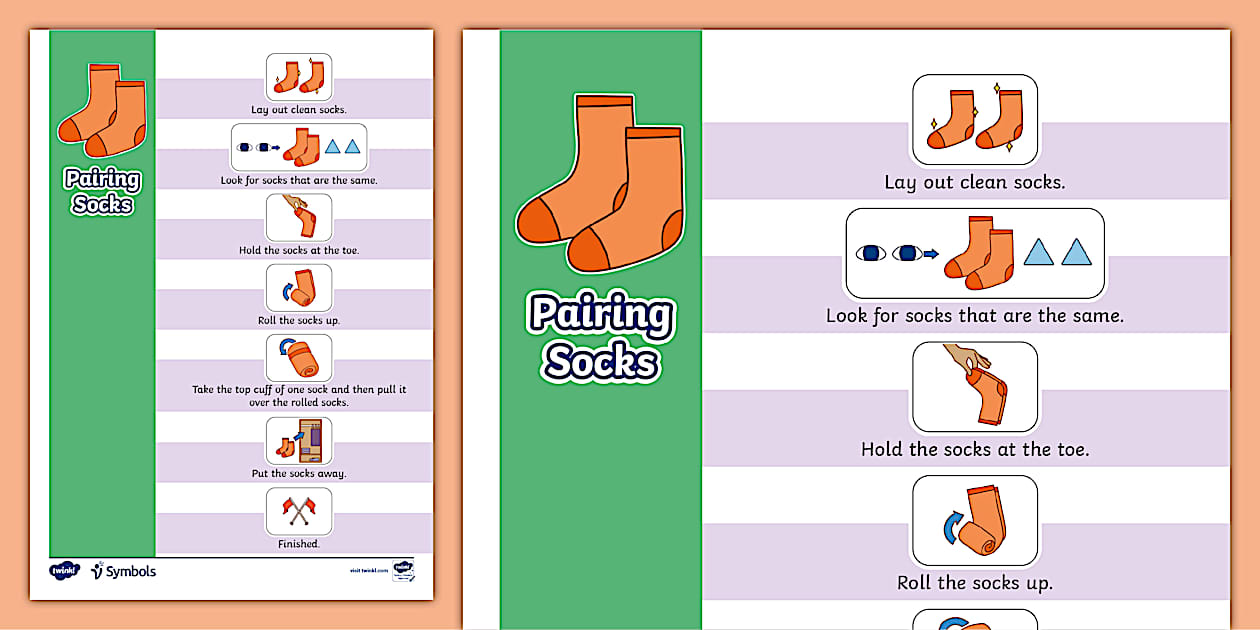 Twinkl Symbols: Pairing Socks Visuals (teacher made)