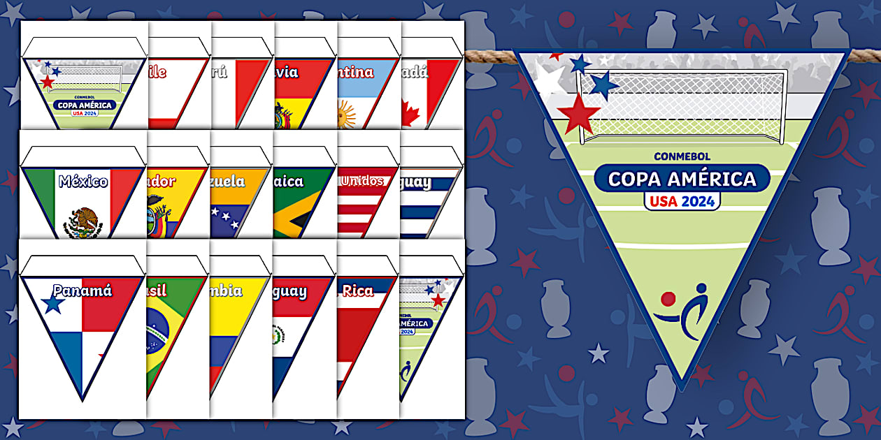 Banderines | Copa América 2024 | Decoración | Fútbol