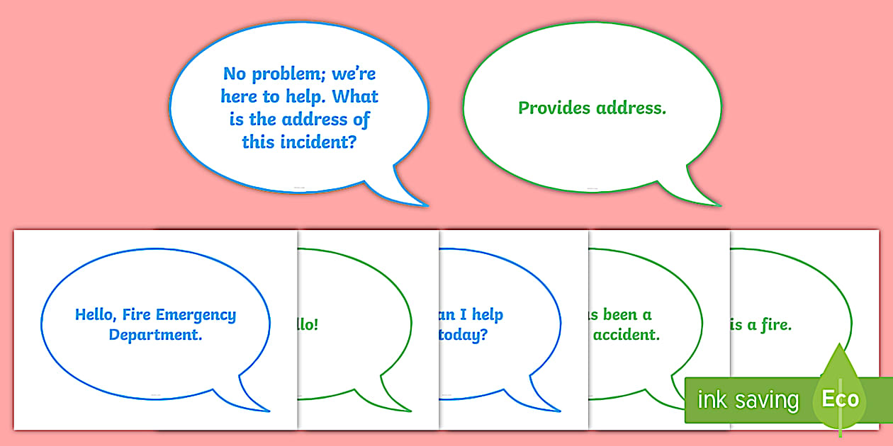 The Fire Station Emergency Call Aistear Conversation Prompt Cards