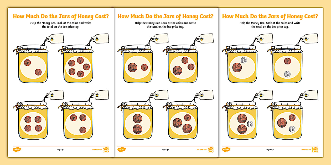 The Money Bee Counting Activity Sheet | Twinkl | Maths EYFS