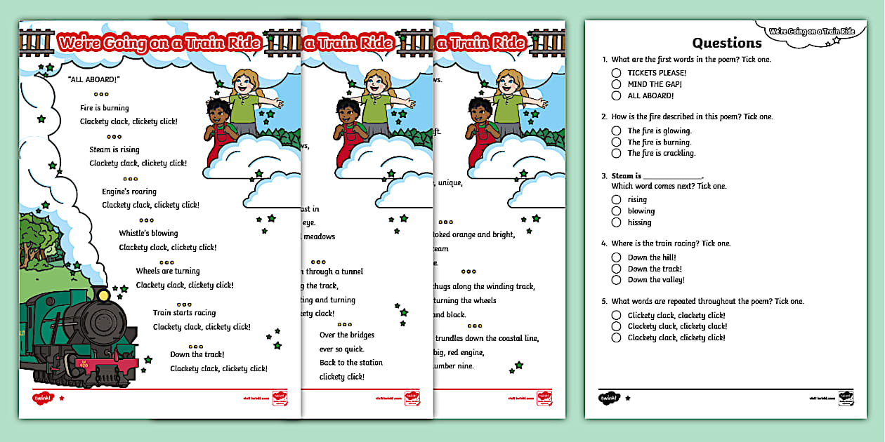 Train Ride Poem - Differentiated Reading Comprehension