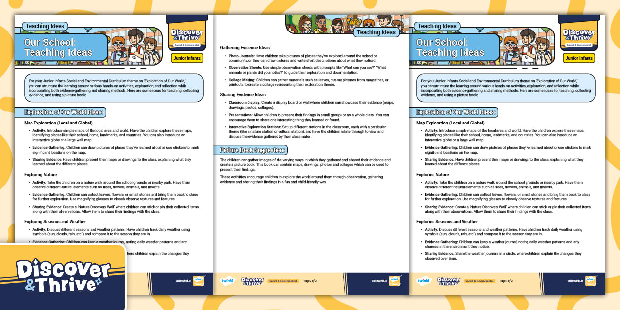 SEE (Exp. of Our World) Our School Teaching Ideas (Junior Infants)