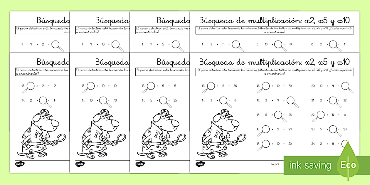 Las tablas de multiplicar Ficha de buscar números - Twinkl