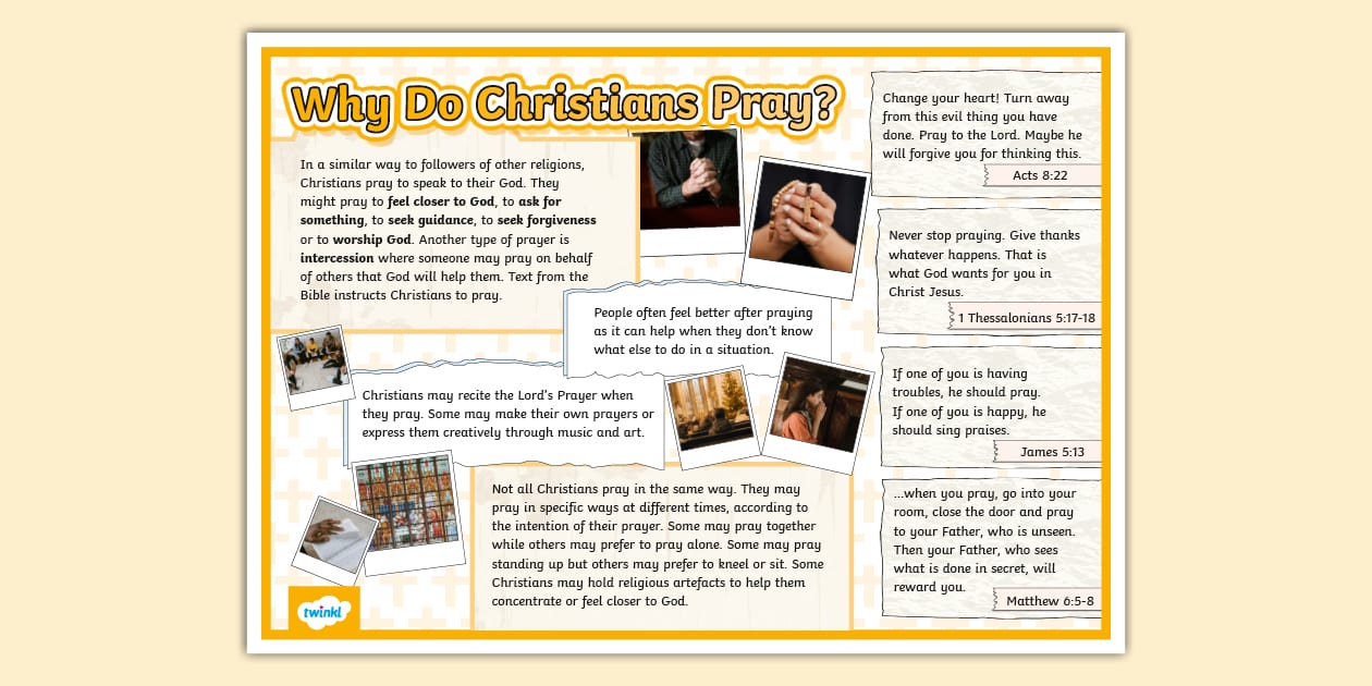 * NEW * Why Do Christians Pray? Information Poster - Twinkl