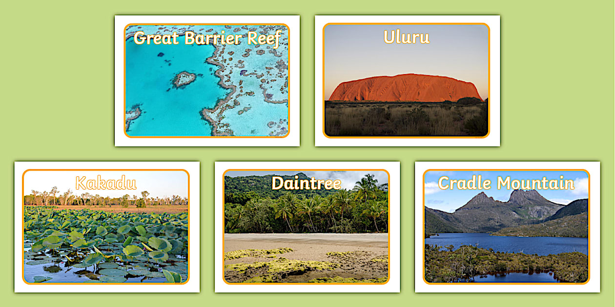 Australia Landmark Group and Table Signs and Labels - Twinkl