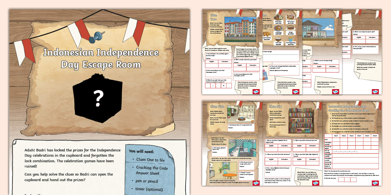 Indonesian Independence Day Escape Room Upper Primary