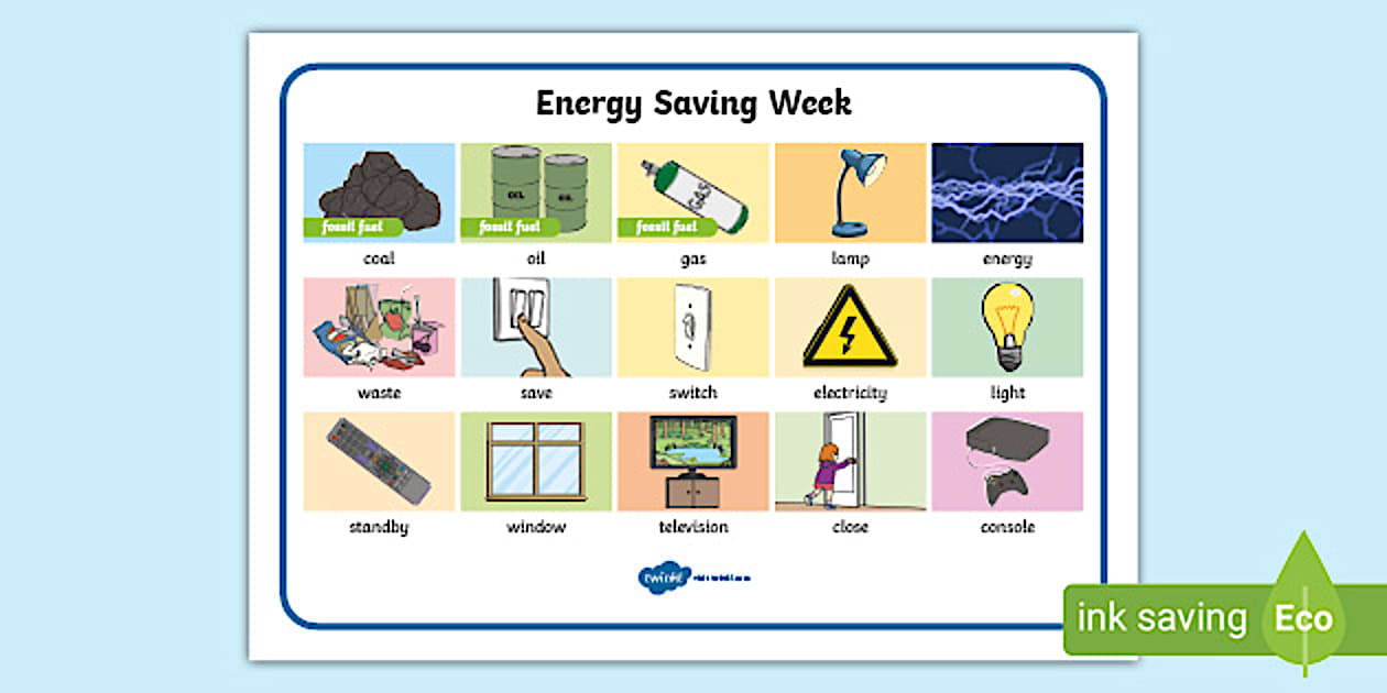 Energy Saving Week Word Mat - Twinkl