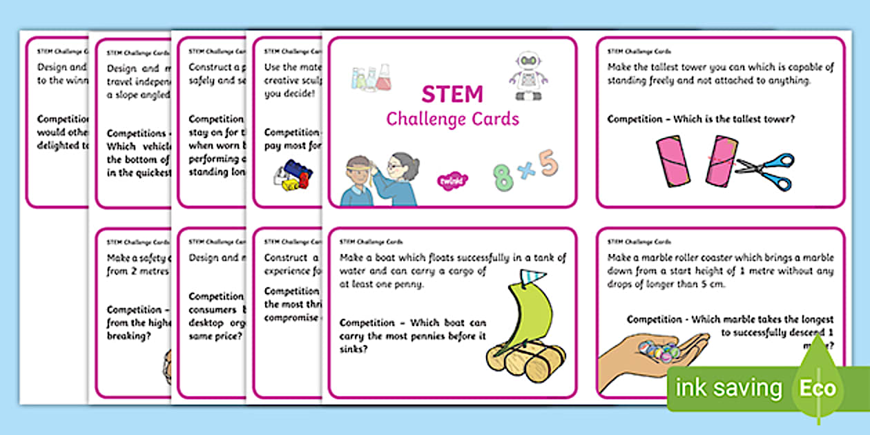 STEM Challenge Cards for Kids | Science Experiments - Twinkl