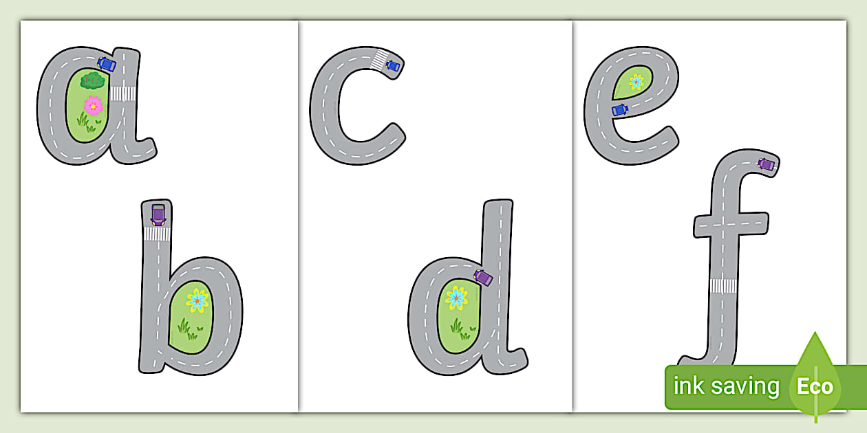 Precursive Road Themed Letter Formation (teacher made)