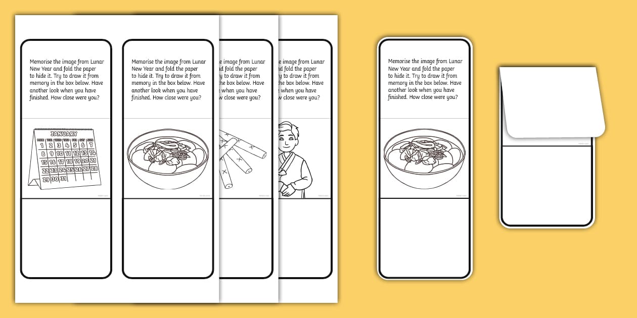 Lunar New Year Draw from Memory Activity (teacher made)