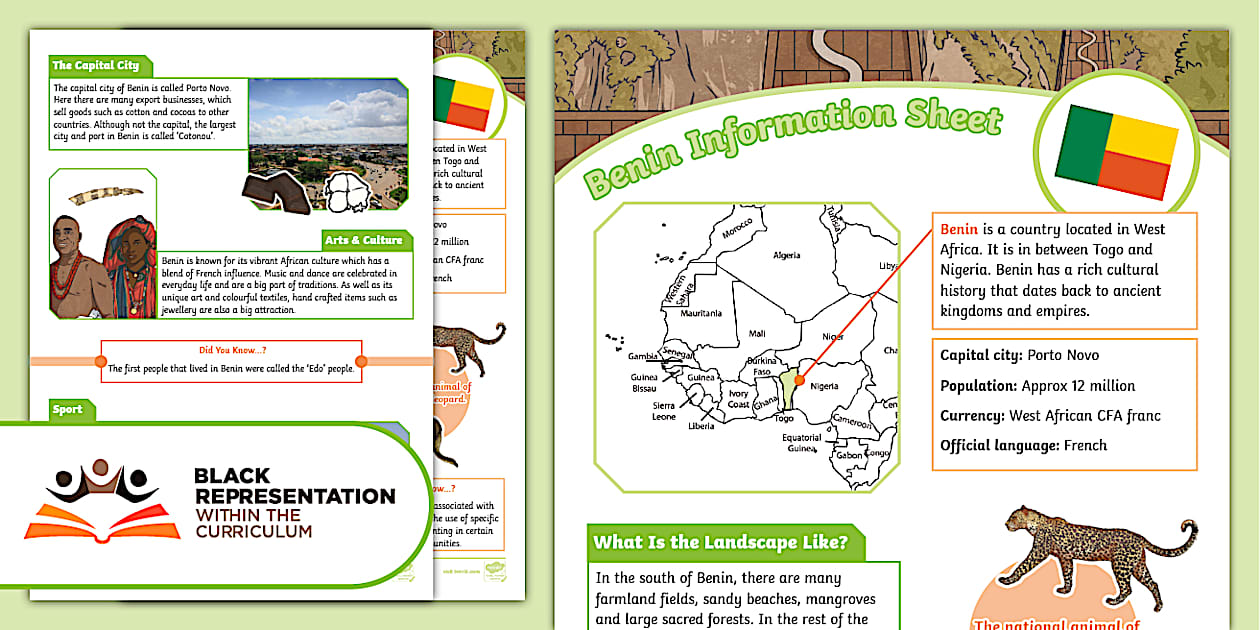 KS2 Benin Information Sheet (teacher made) - Twinkl