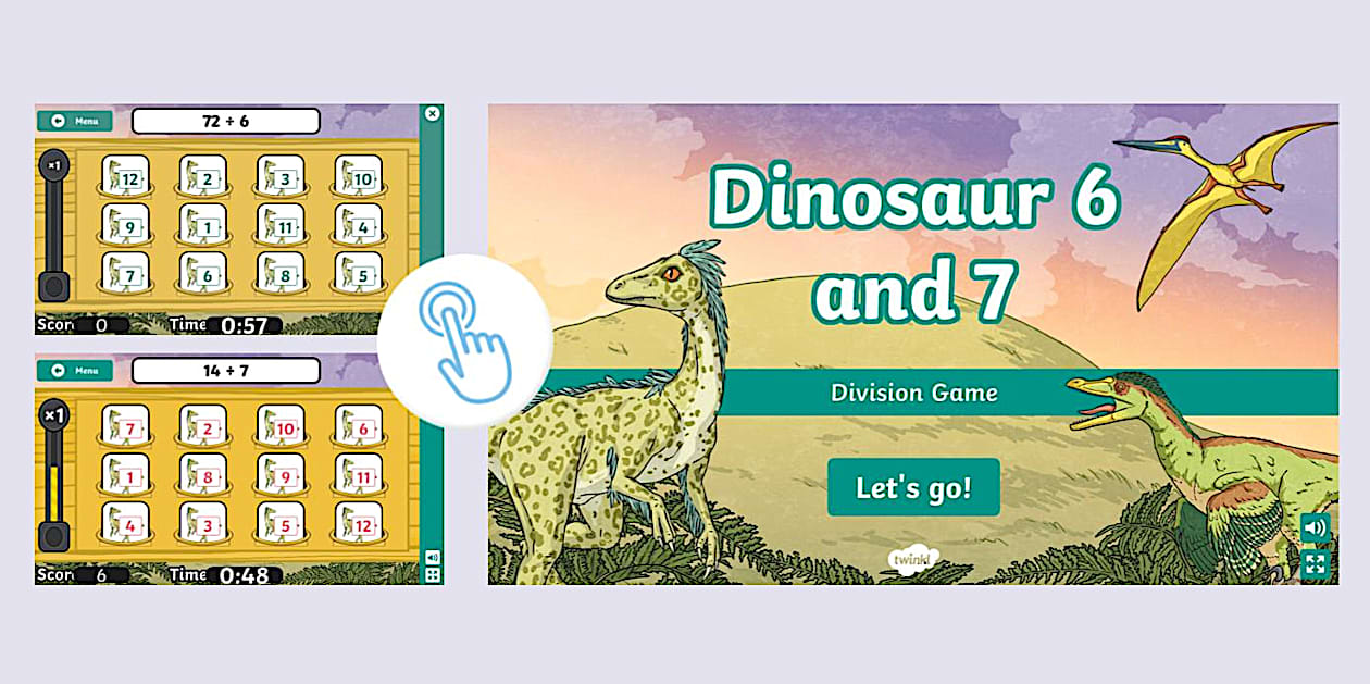 Dinosaur 6 and 7 Division Game (teacher made) - Twinkl