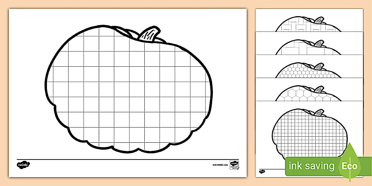 Pumpkin Mosaic Colouring Pages, Pumpkin Colouring
