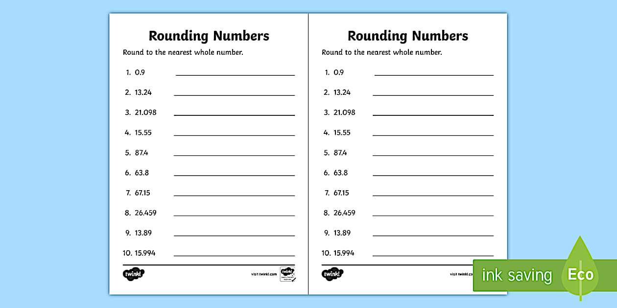 Rounding Decimals Worksheet | Math Resources | Twinkl USA