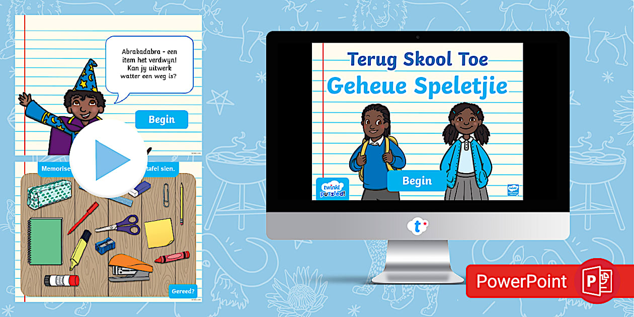 Terug Skool Toe Geheue Speletjie (Teacher-Made) - Twinkl
