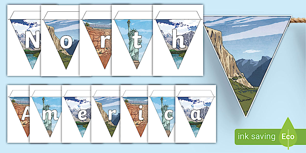 North America Display Bunting - Twinkl - KS2