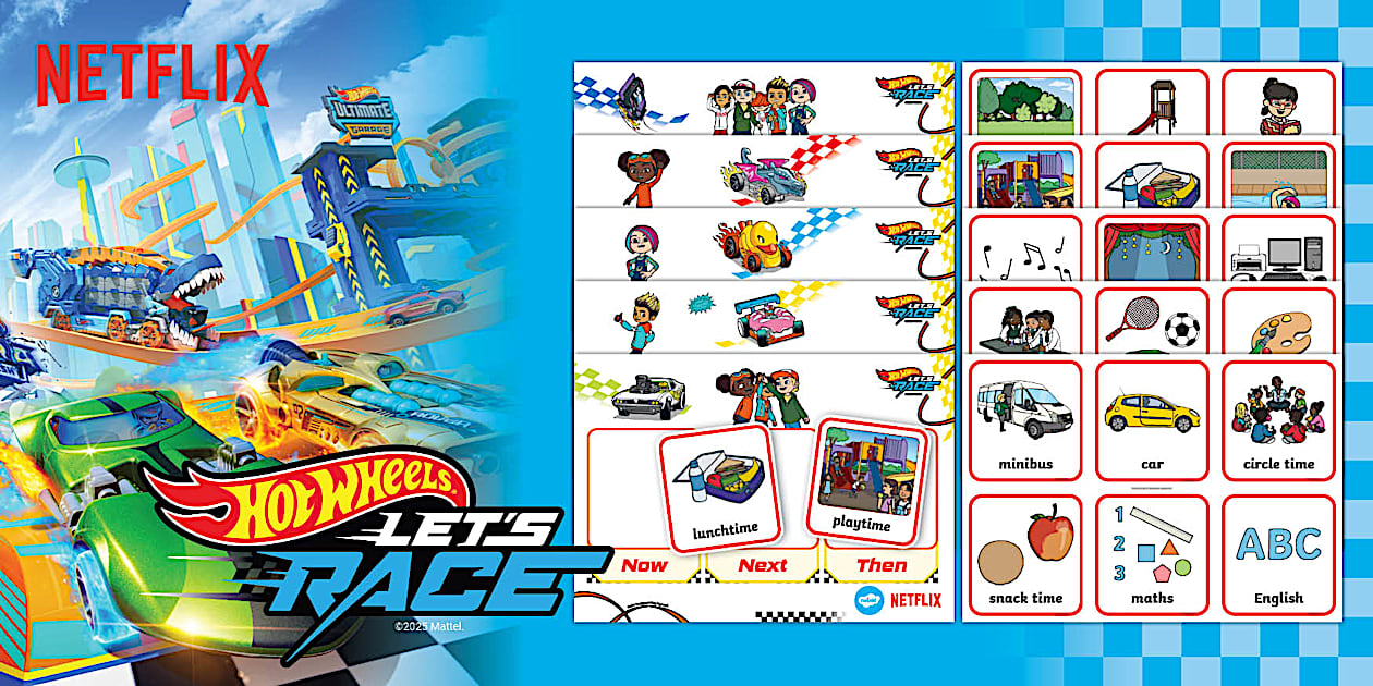 Hot Wheels: Now, Next and Then Board for School