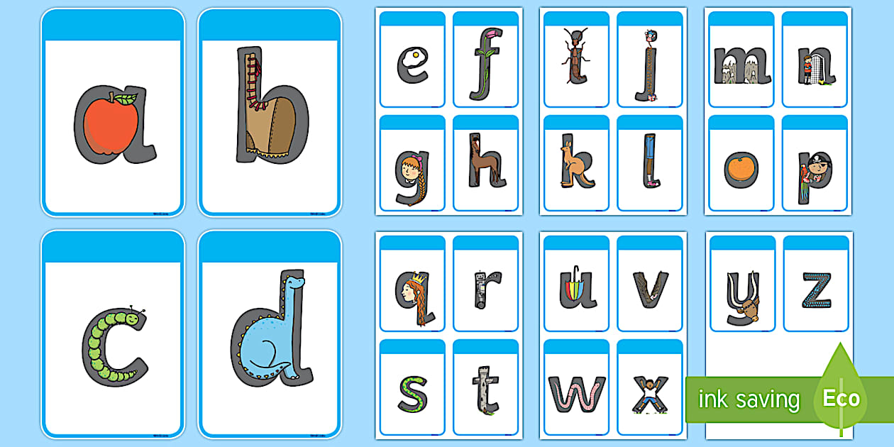 Alphabet Letter Shapes Flashcards for children teacher made