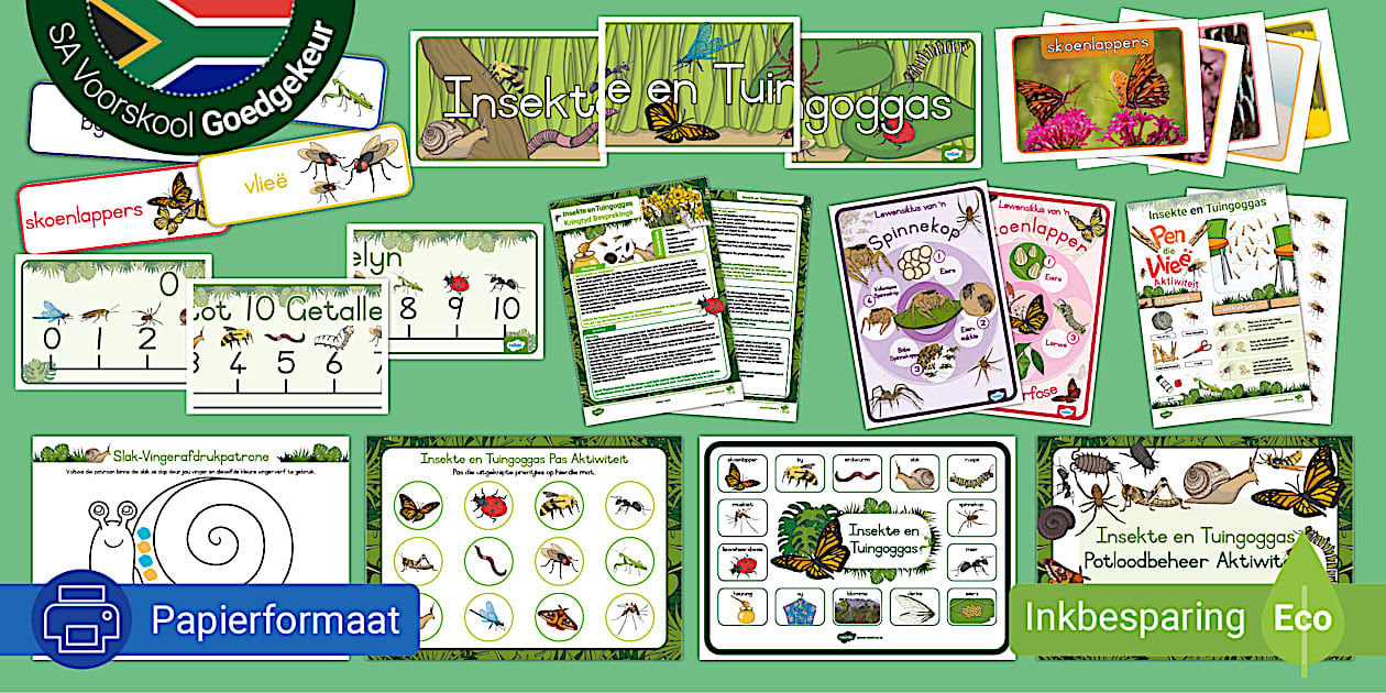Insekte en Tuingoggas: Hulpbronne Pak (teacher made)
