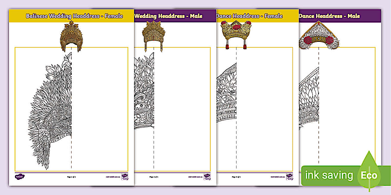 Indonesian Headdress Symmetry Drawing (teacher made)