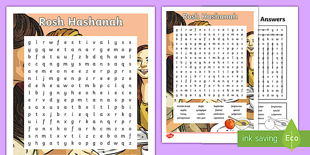 Fun Rosh Hashanah Word Search - KS2 RE - Twinkl