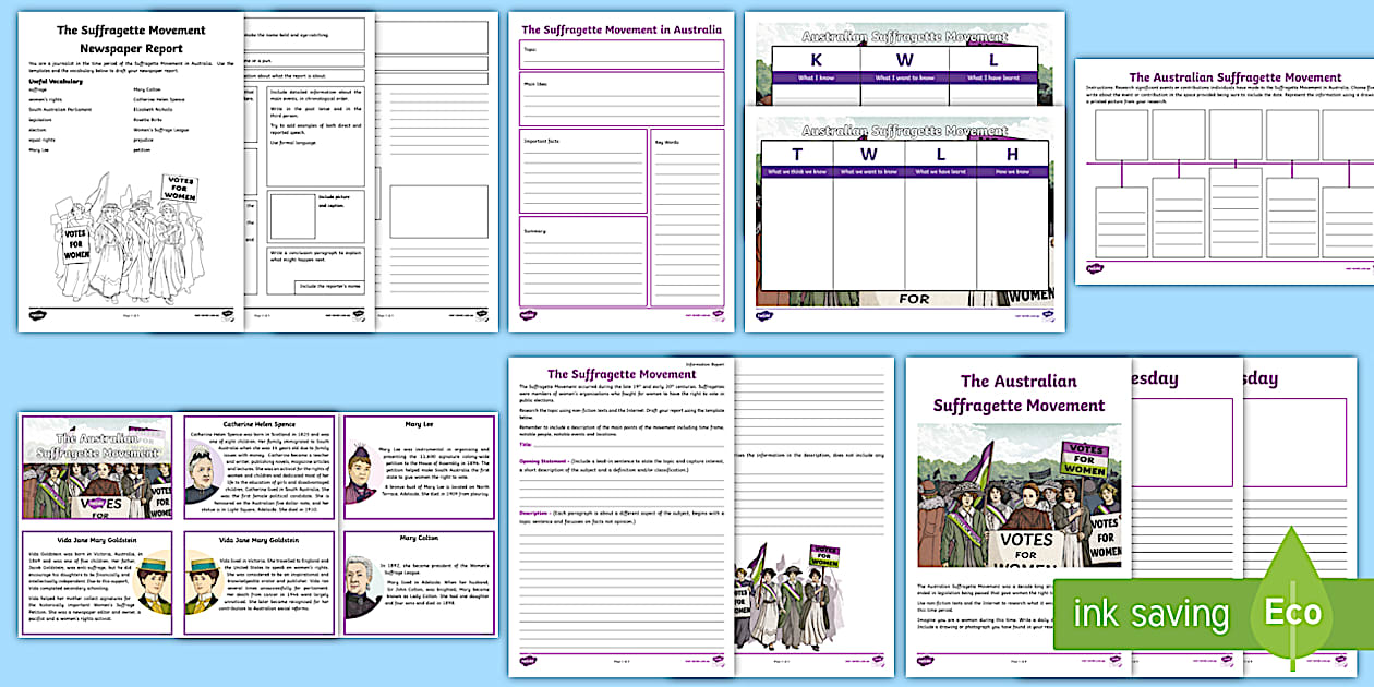 The Australian Suffragette Movement Resource Pack - Twinkl