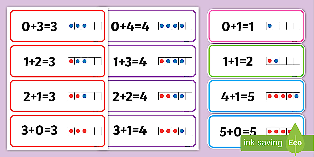👉 Number Bonds 1 to 5 Maths Flashcards - Twinkl