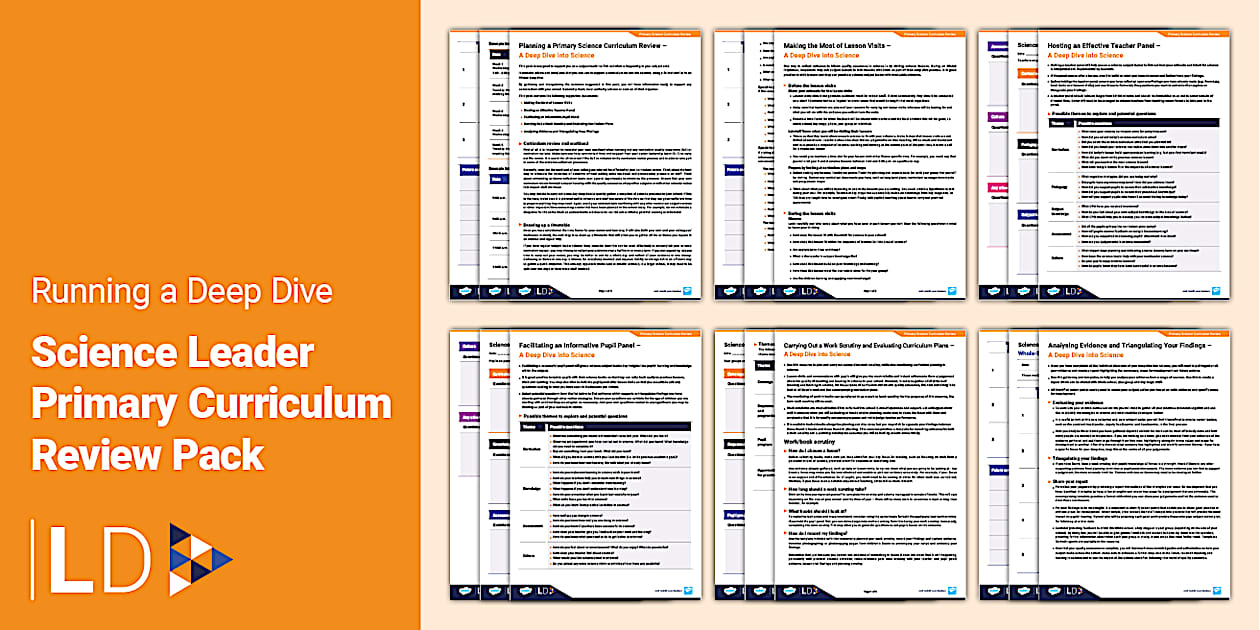 Science Leader Primary Curriculum Review Pack - Running a Deep Dive
