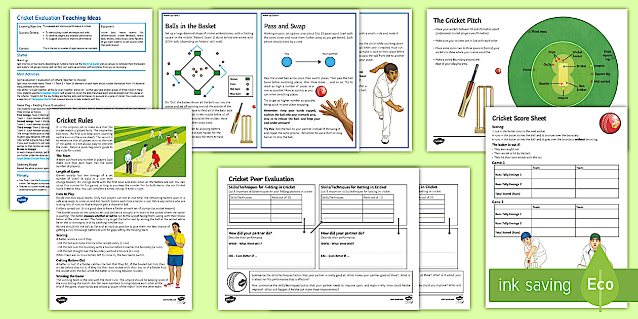 Cricket 8: Evaluation Teaching Ideas (teacher made) - Twinkl
