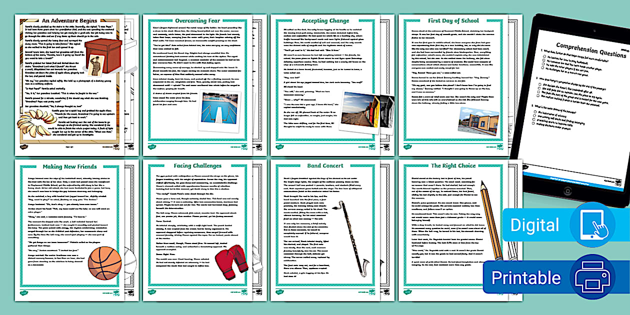 Seventh Grade Narrative Text Reading Passage Comprehens Pack